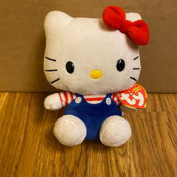 Hello Kitty | Toys | New Hello Kitty With Blue Overalls Ty Beanie Baby ...